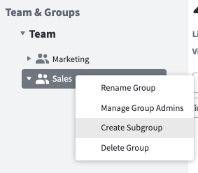 Create groups and subgroups